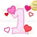 Number One Hearts Applique Machine Embroidery Design Valentines First ...