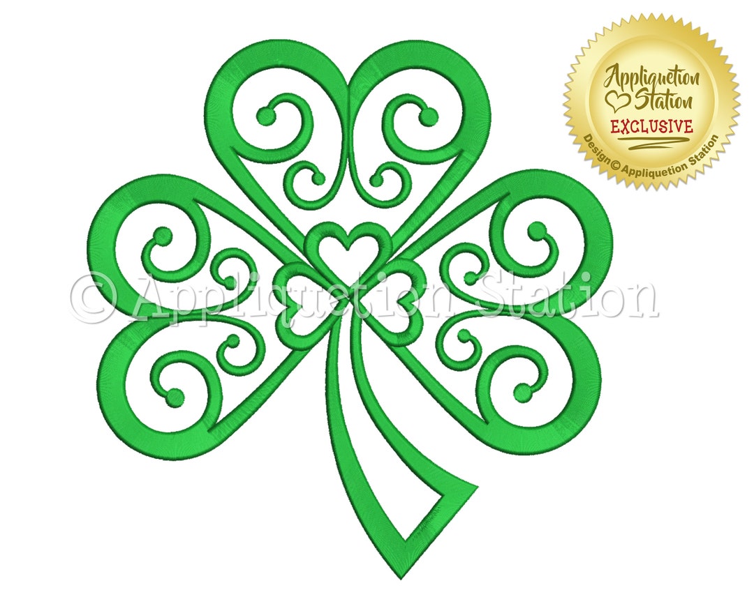 Filigree Shamrock Machine Embroidery Design St Patrick's - Etsy