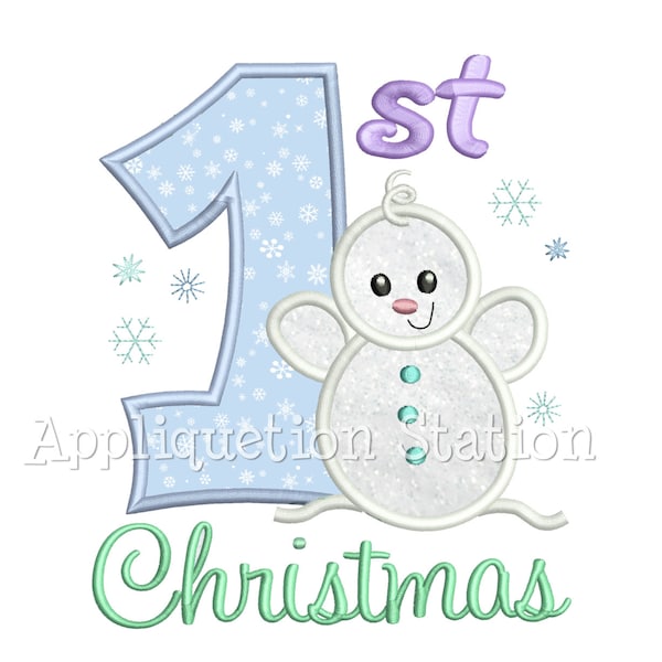 First Christmas Embroidery Design - Etsy