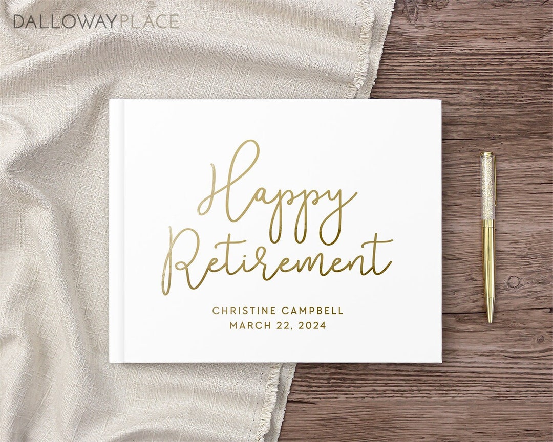 Happy Retirement Guest Book Party Ideas, Custom Retirement Book for ...