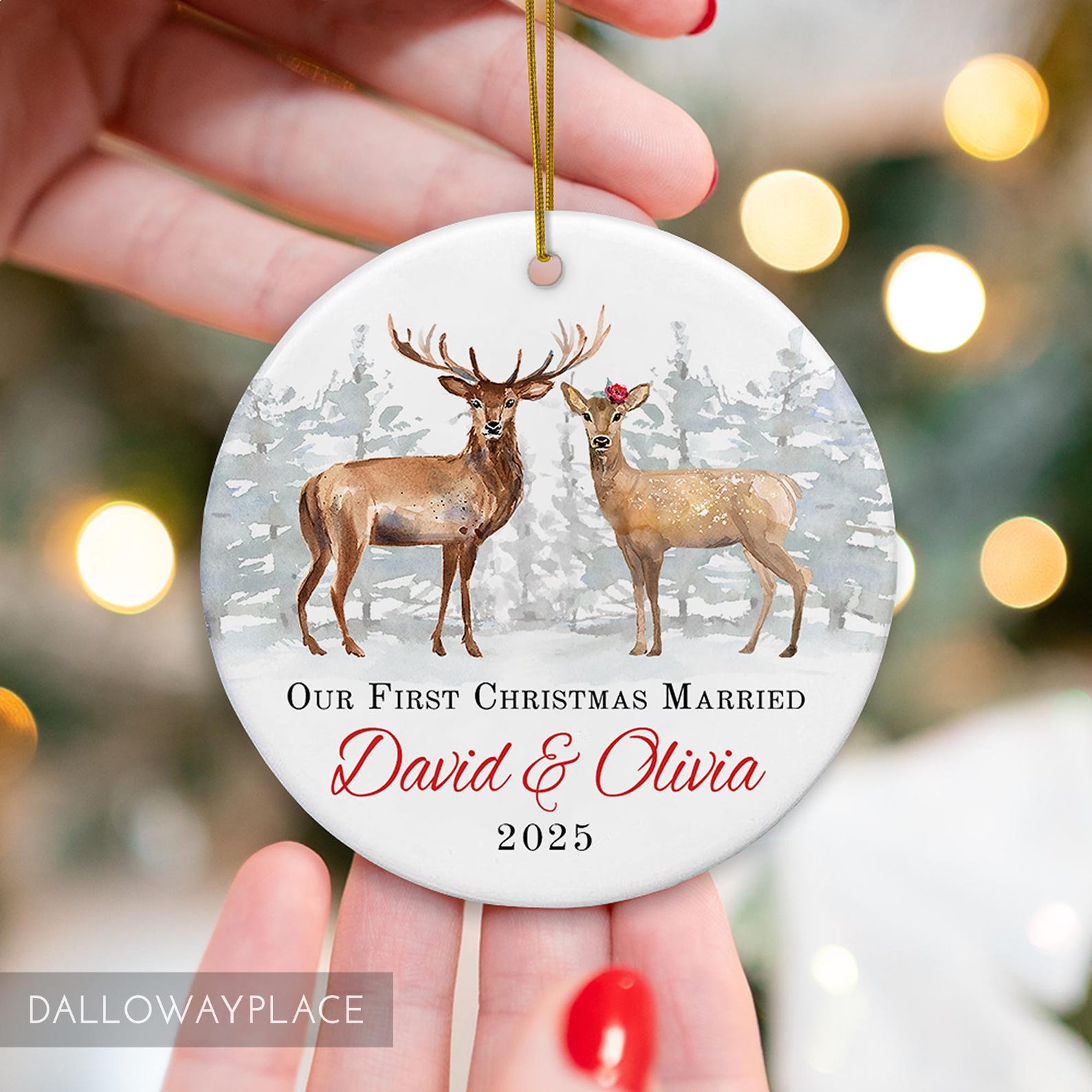 Personalized Wedding Gift First Christmas Ornament Wedding Christmas ...