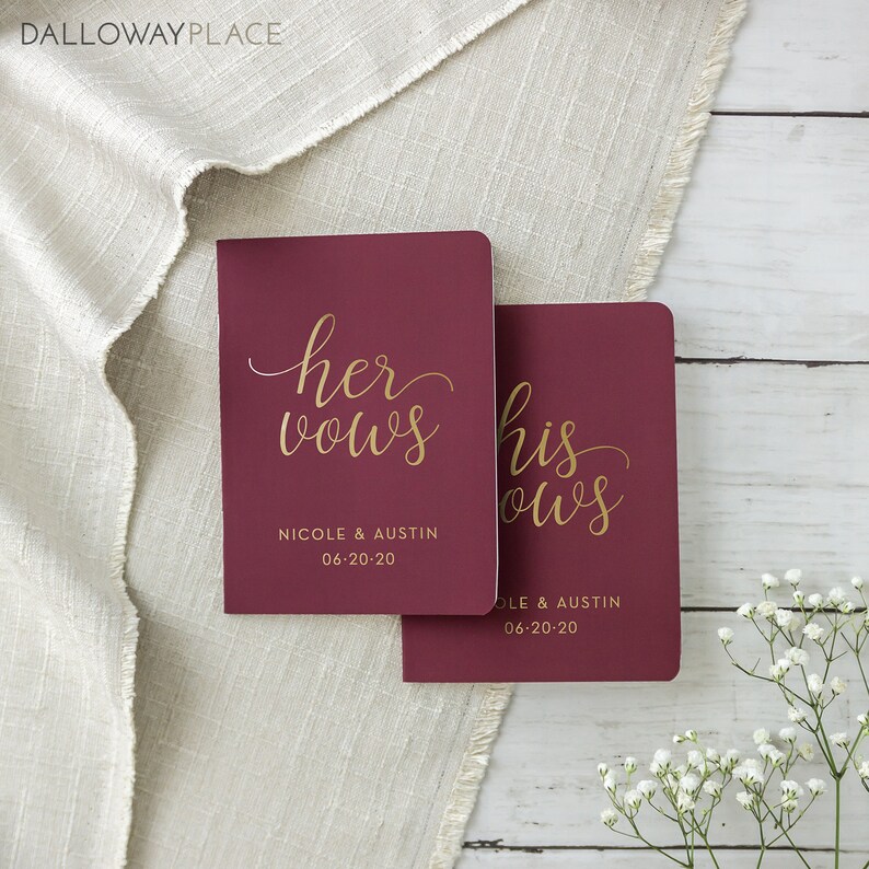 Wedding Vow Books Personalized Vow Books Custom Wedding Vow - Etsy