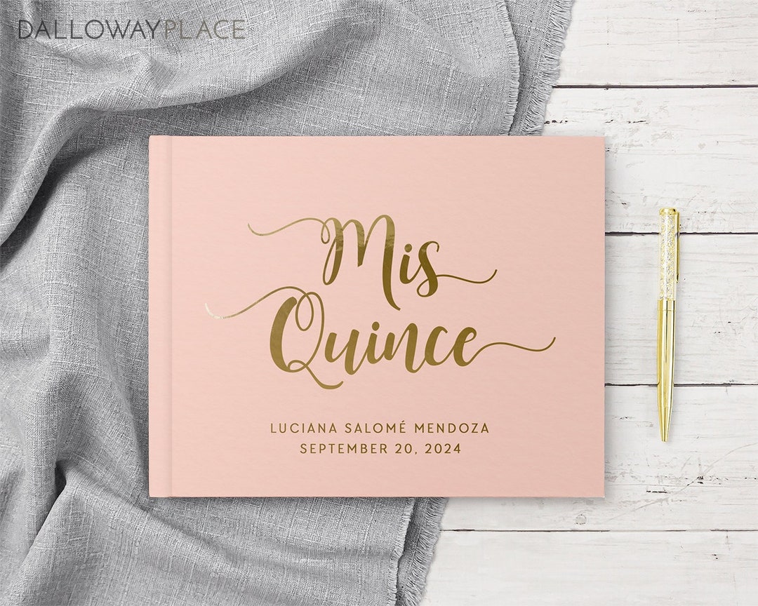 Quinceanera Guest Book Gold Foil Photo Book Album, Mis Quince Party ...