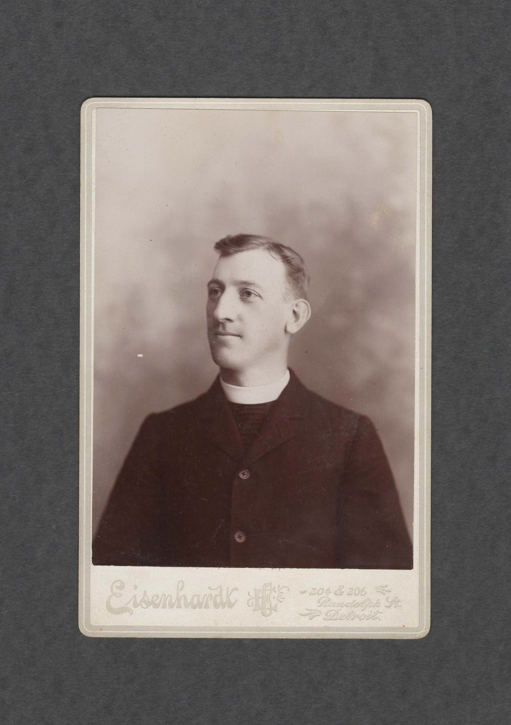 Portrait Cabinet Card of an Identified Priest Interesting Inscription ...