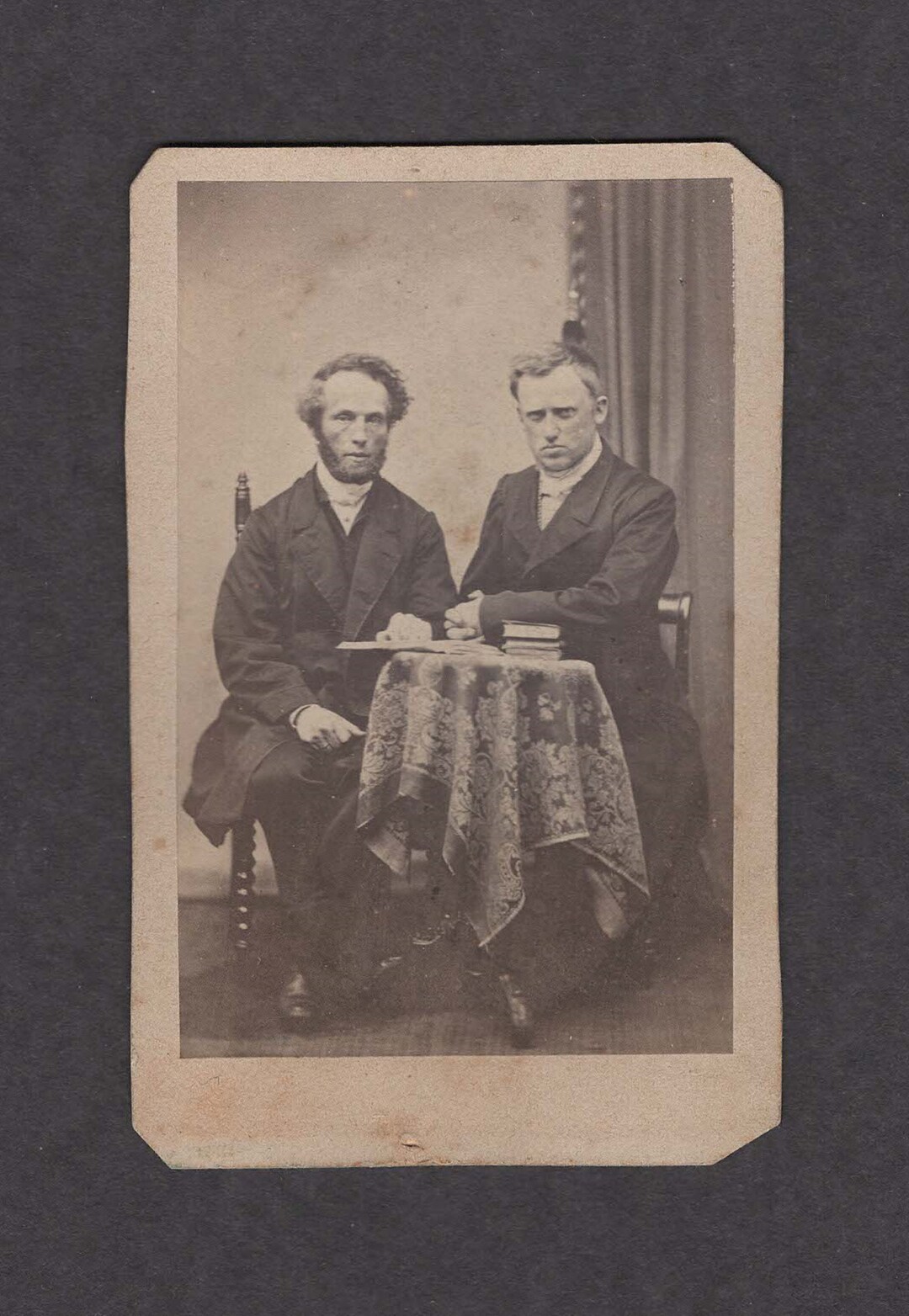 CDV of Two Serious Looking Men Working at a Table - Etsy
