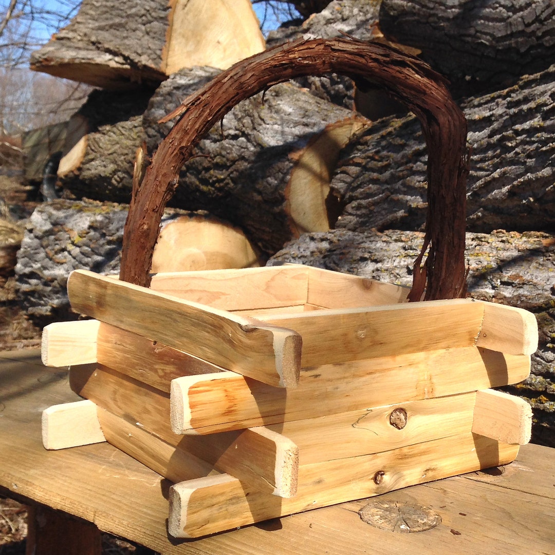 Rustic Planter Box, Rustic Flower Box, Flower Basket, Garden Planter ...