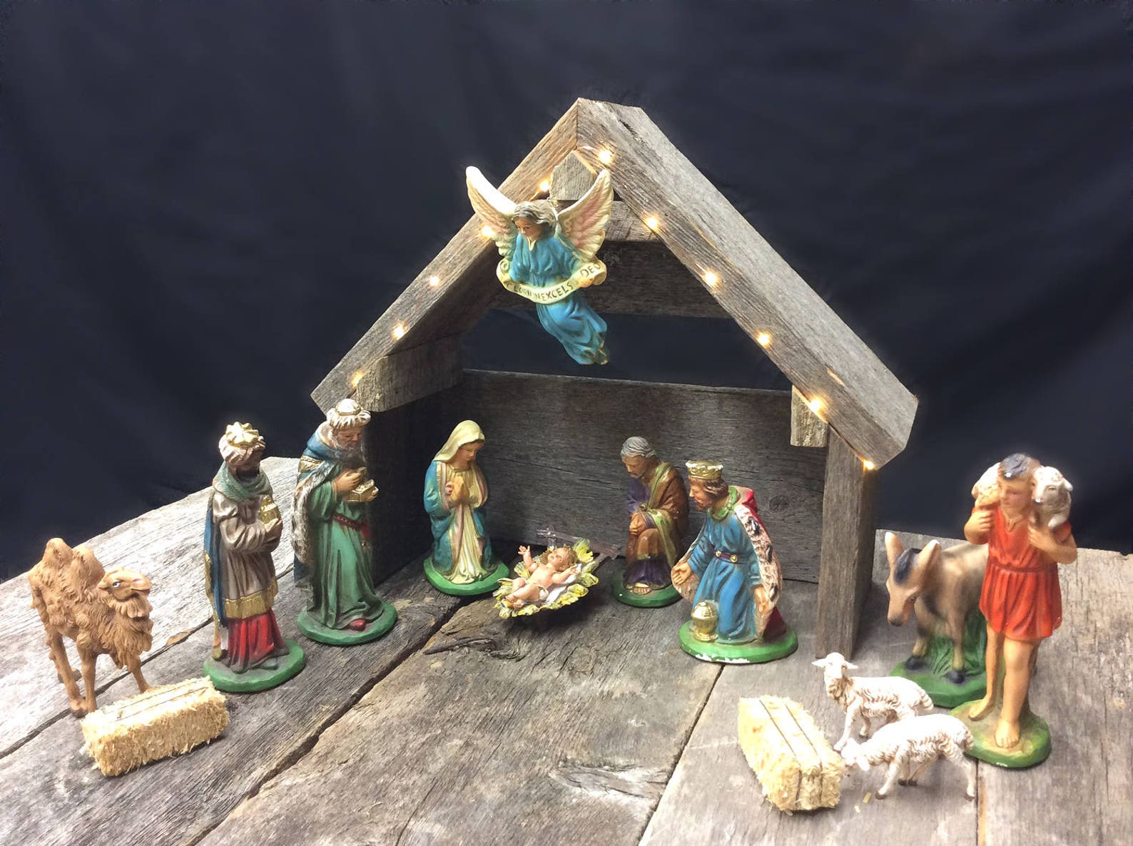 Nativity Stable, Nativity Creche Reclaimed Barnwood Manger, Nativity - Etsy
