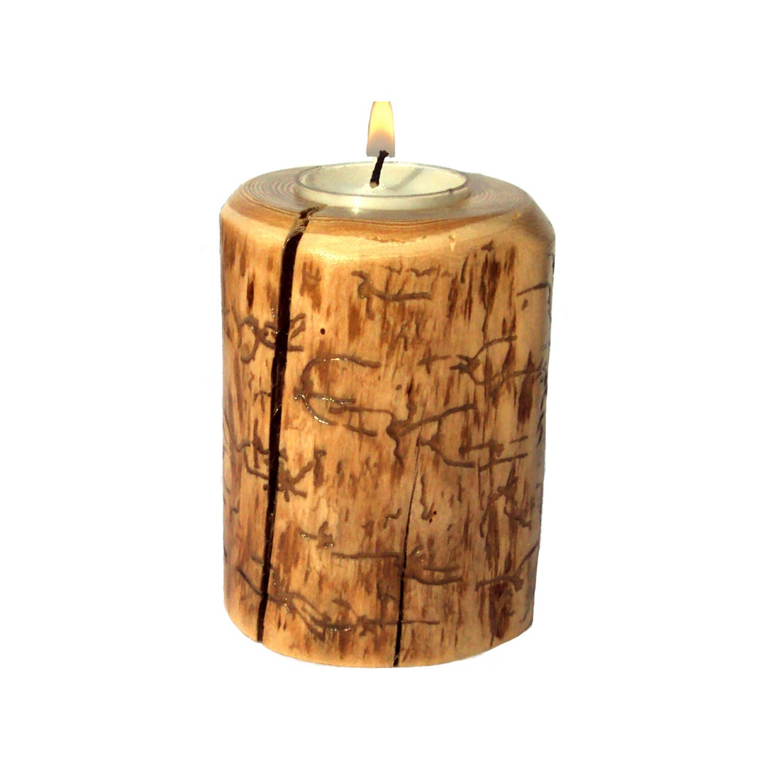 Red Pine Pillar Candle - Etsy