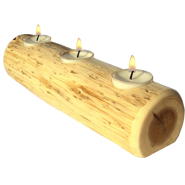 Log Candle Holder - Etsy