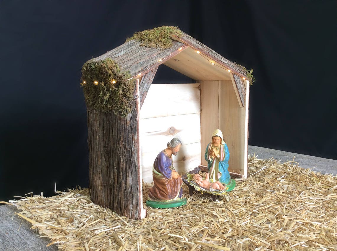 Tall Nativity Stable Manger Nativity Creche Manger Barn - Etsy