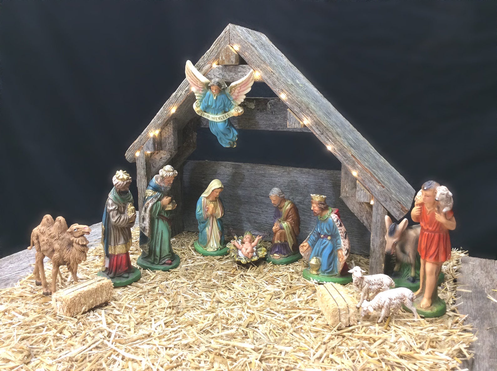 Large Nativity Creche Barn Wood Nativty Stable Rustic - Etsy Canada