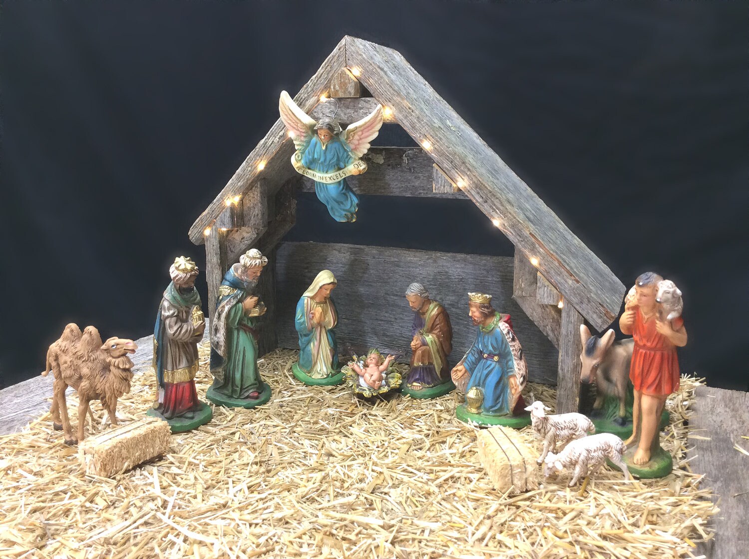 Large Nativity Creche Barn Wood Nativty Stable Rustic - Etsy Canada