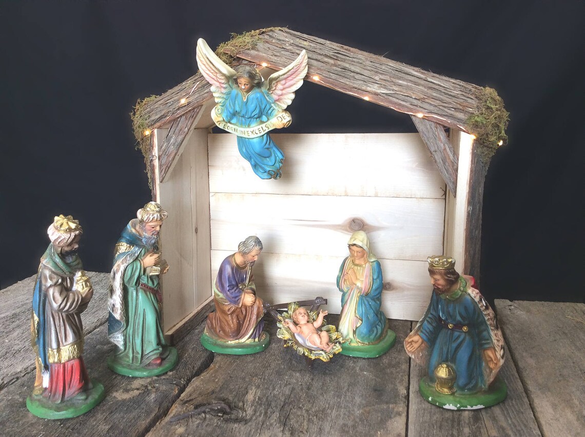 Tall Nativity Stable Manger Nativity Creche Manger Barn - Etsy