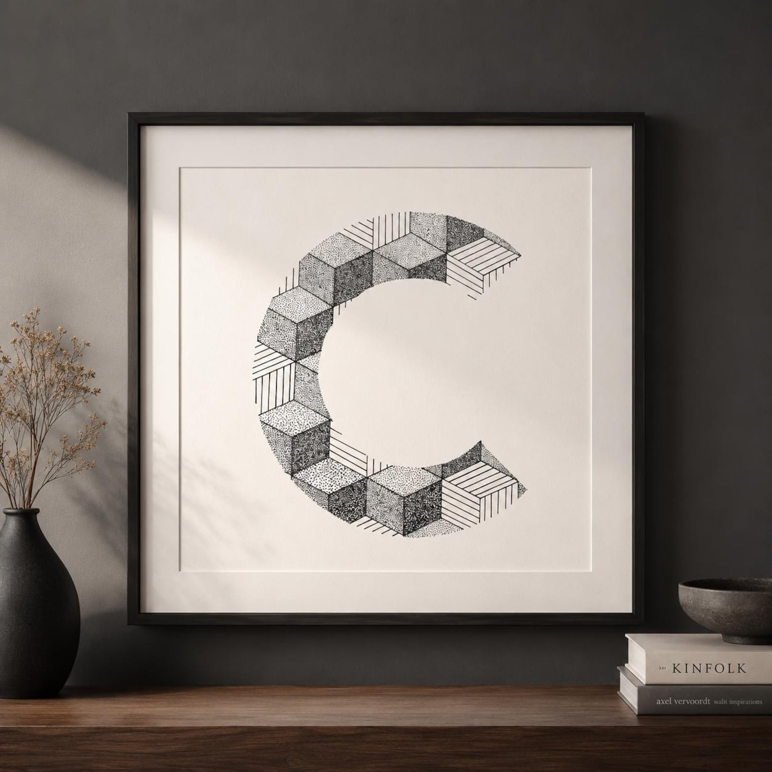 Fine Line Letter C Print | Minimalist Wall Art (digital Download) - Etsy