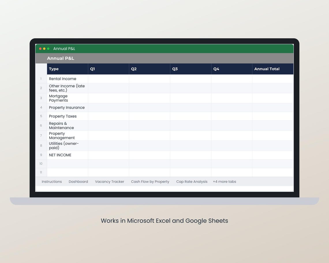 Landlord Income Spreadsheet, Rental Property Money Tracker, Multi Unit ...