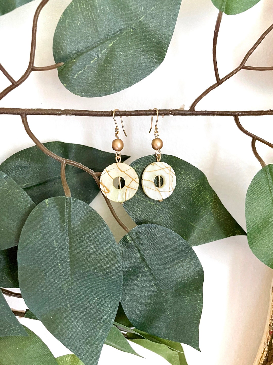 Kintsugi Inspired Earrings, Irregular Hoop Earrings, Large Gold Shell ...