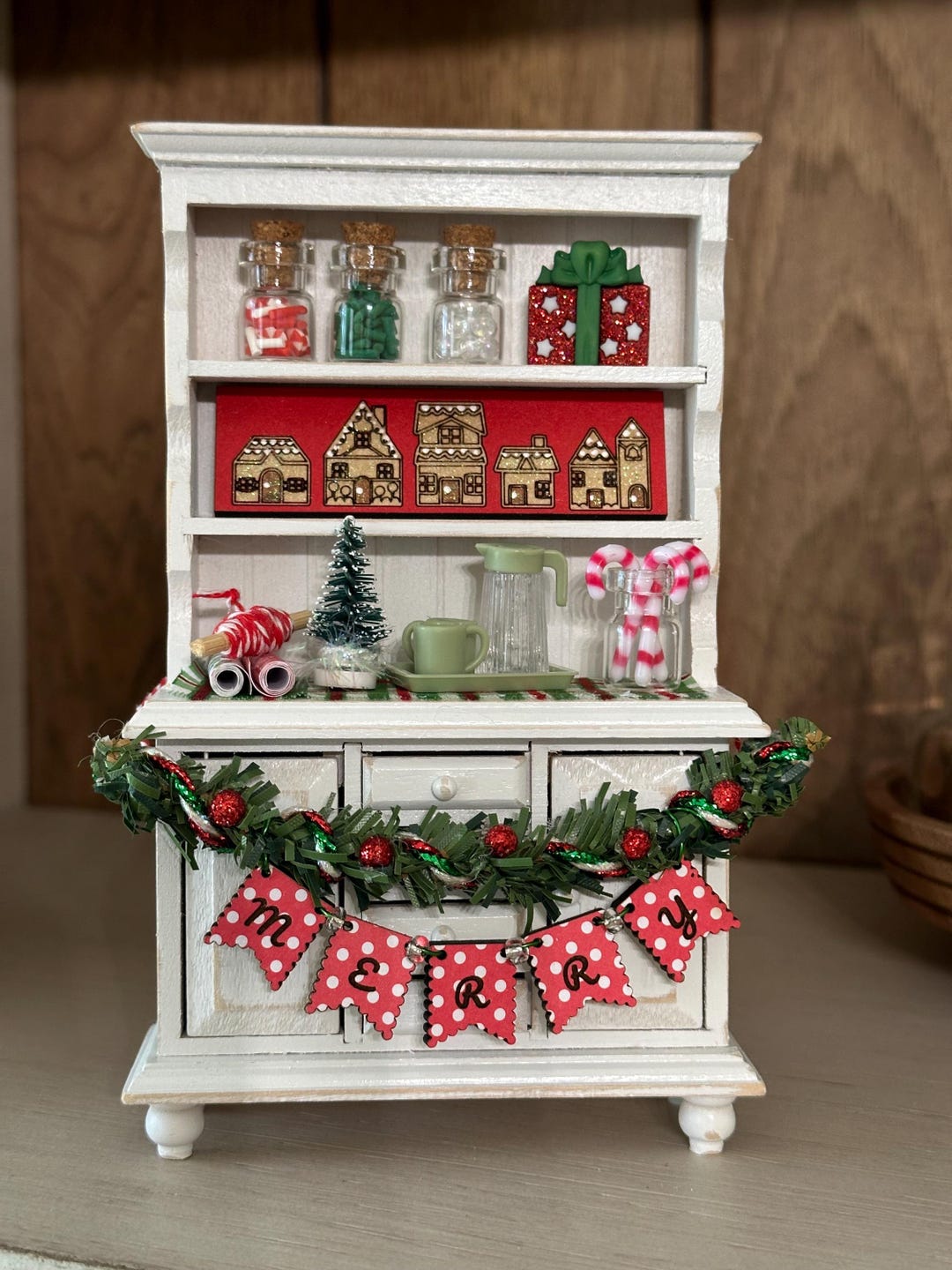 Miniature Christmas Hutch ~ Dollhouse Furniture ~ Dollhouse Cabinet - Etsy