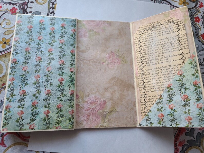 Handmade Multi Flip File Folder Journal - Vintage Theme, Faux Pearl ...