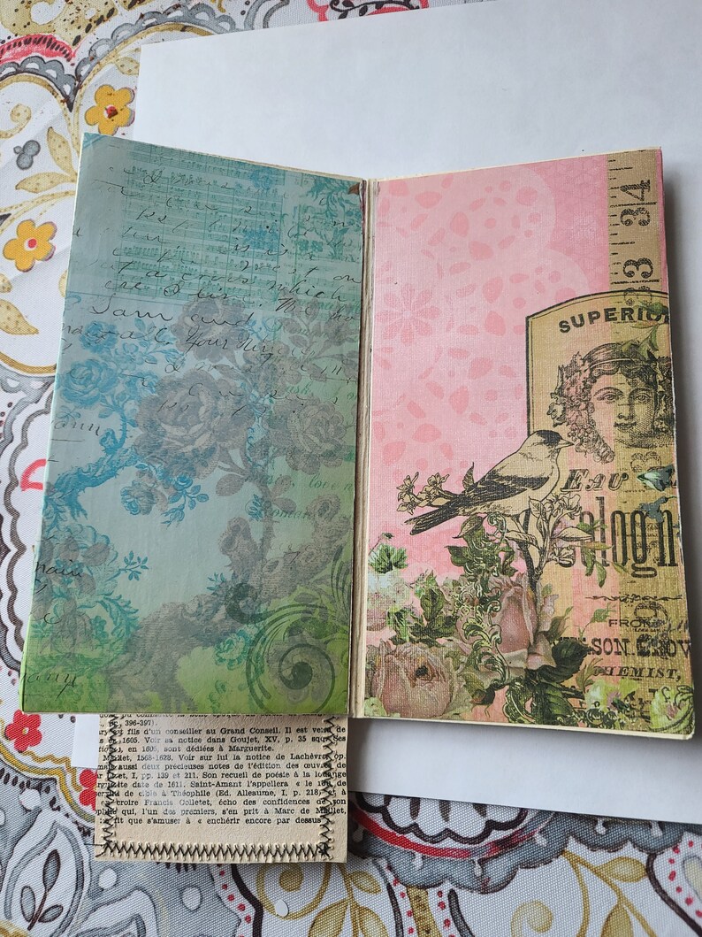 Handmade Multi Flip File Folder Journal - Vintage Theme, Faux Pearl ...
