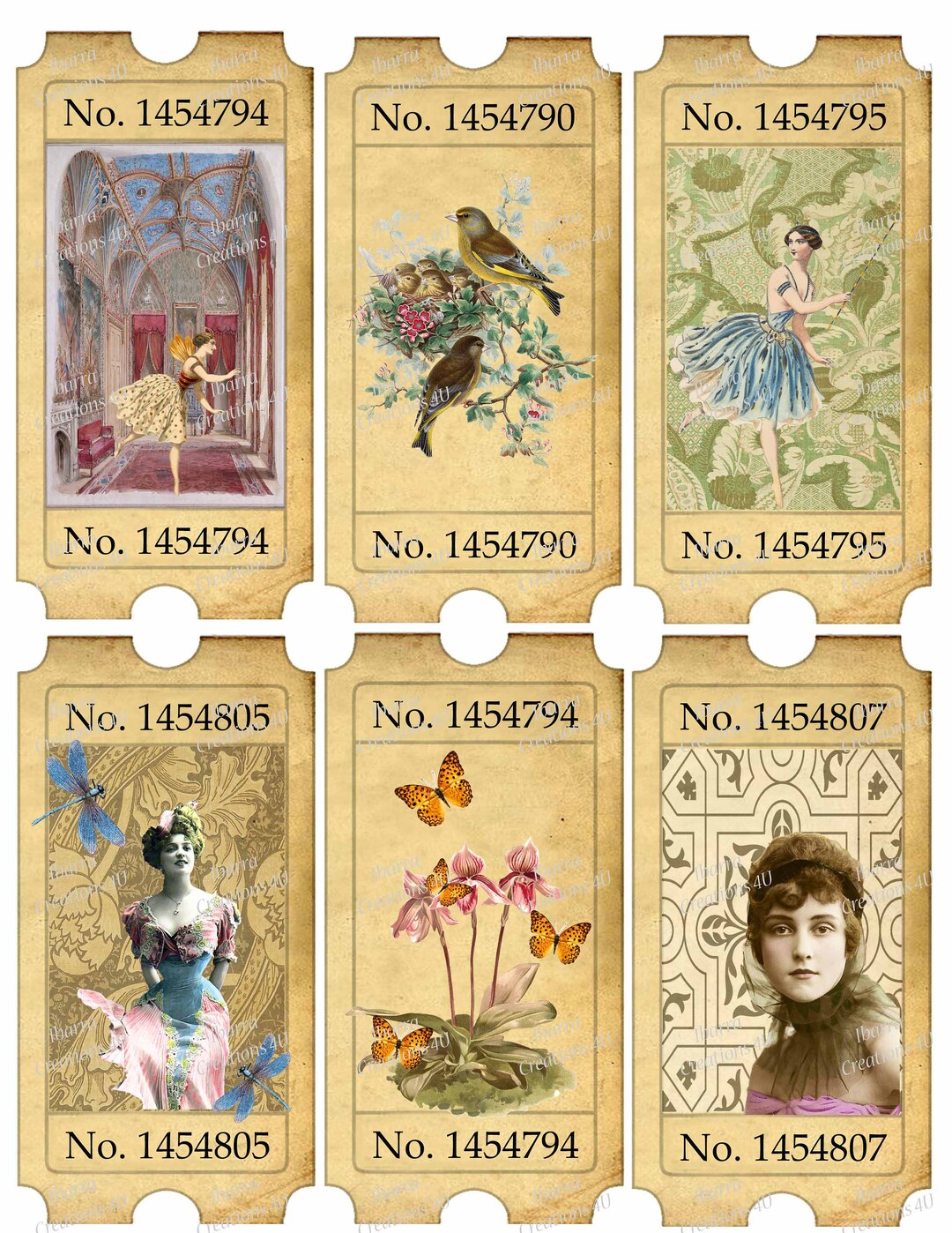 Printable Large Tickets for Junk Journals - Etsy