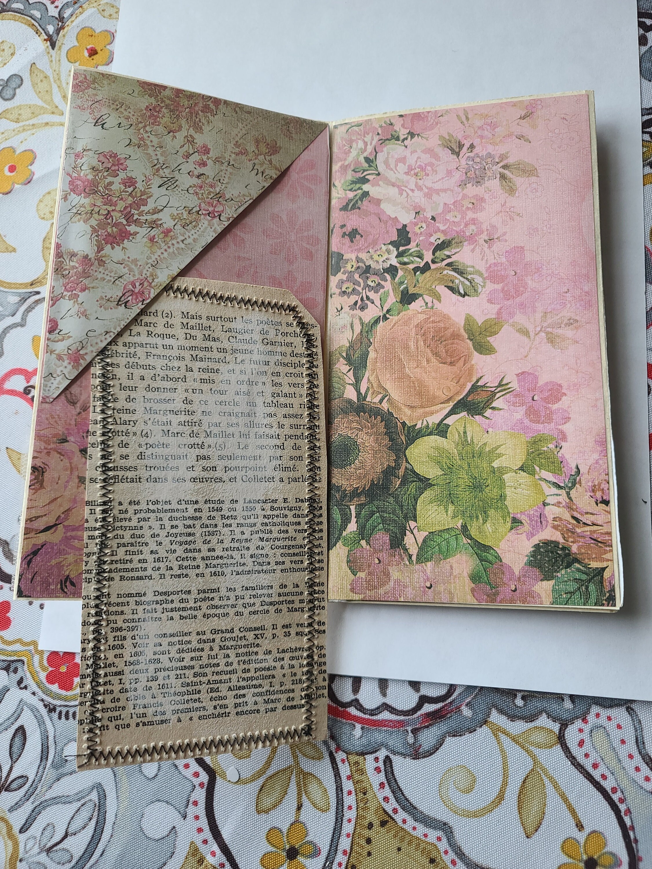 Handmade Multi Flip File Folder Journal - Vintage Theme, Faux Pearl ...