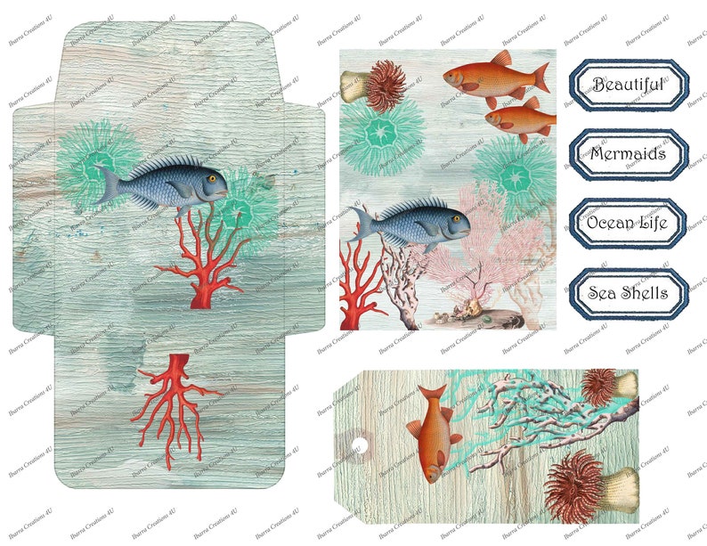 Instant Download-ocean Fish Theme-sea Creatures-digital Images - Etsy