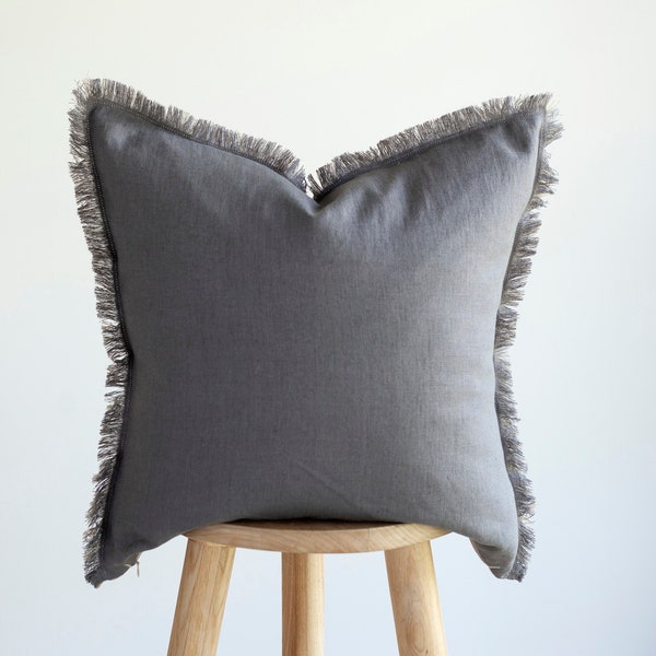 Grey Linen Pillow - Etsy
