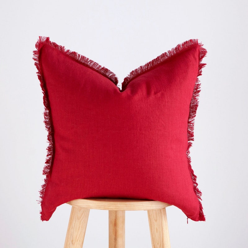 Red Pillow - Etsy