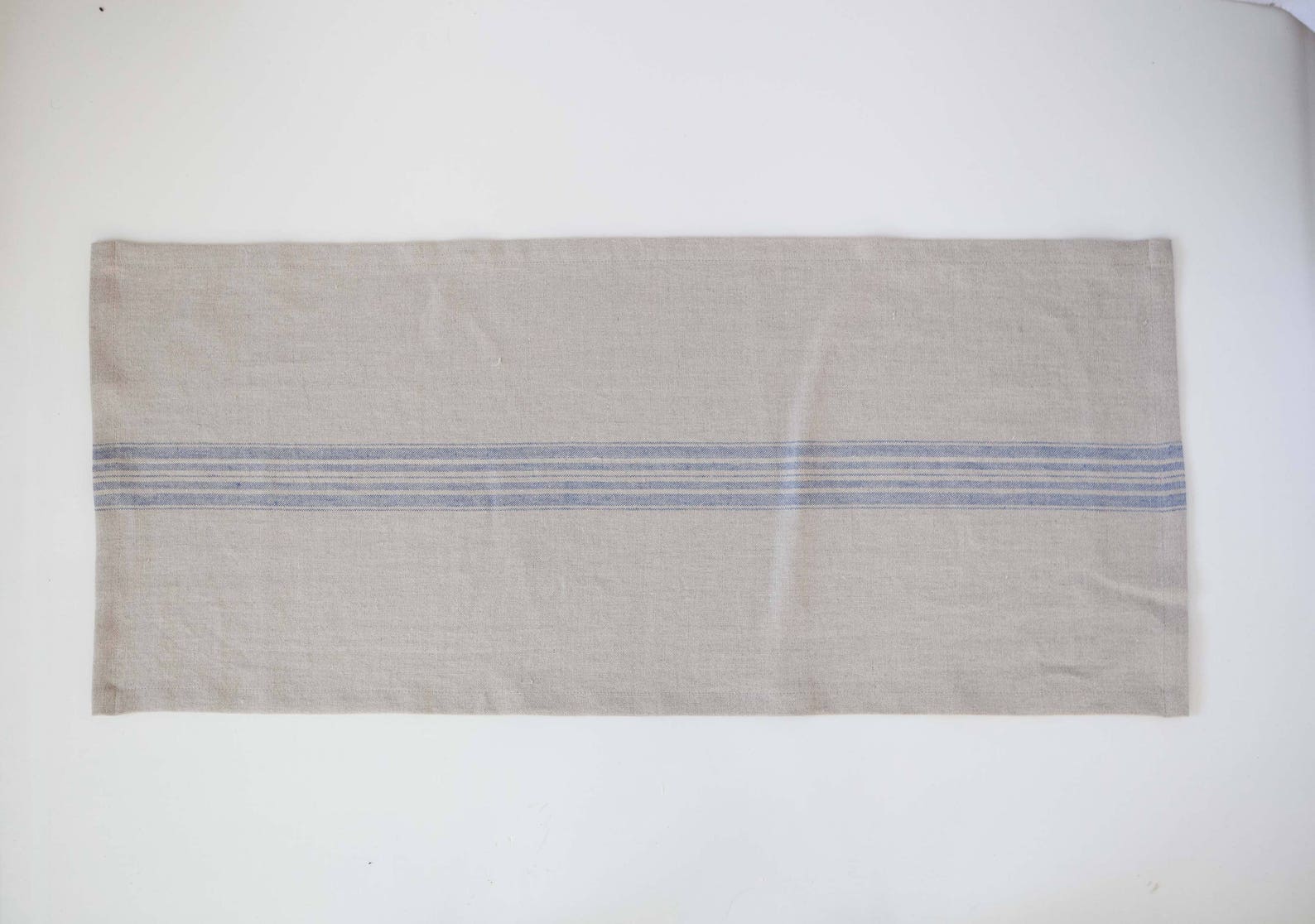 Grain Sack Stripe Linen Table Runner - French Farmhouse Style - Etsy