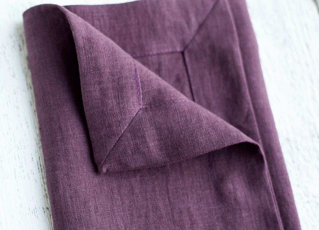 Purple Linen Napkins, Stonewashed Large Napkins, Softened Cloth Napkins ...