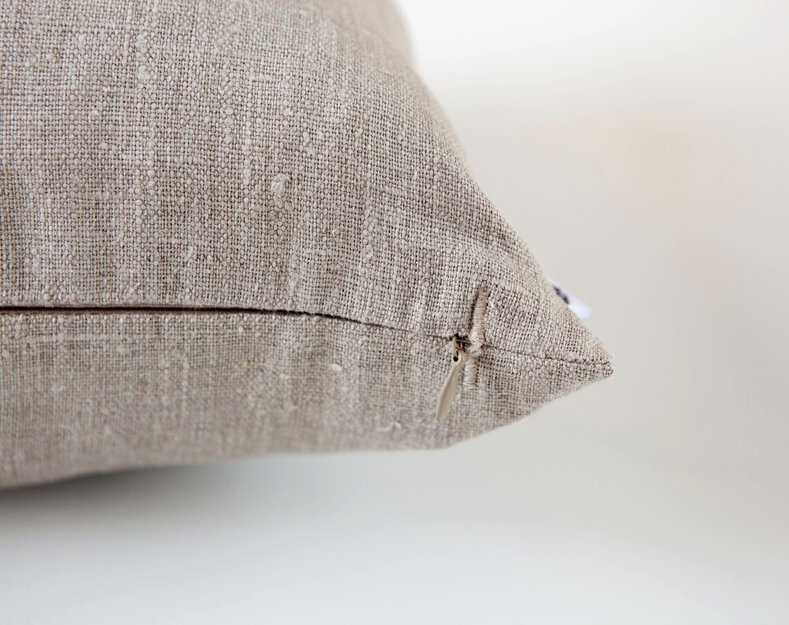 Neutral Linen Pillowcase in Custom Size. Neutral Throw Pillow - Etsy