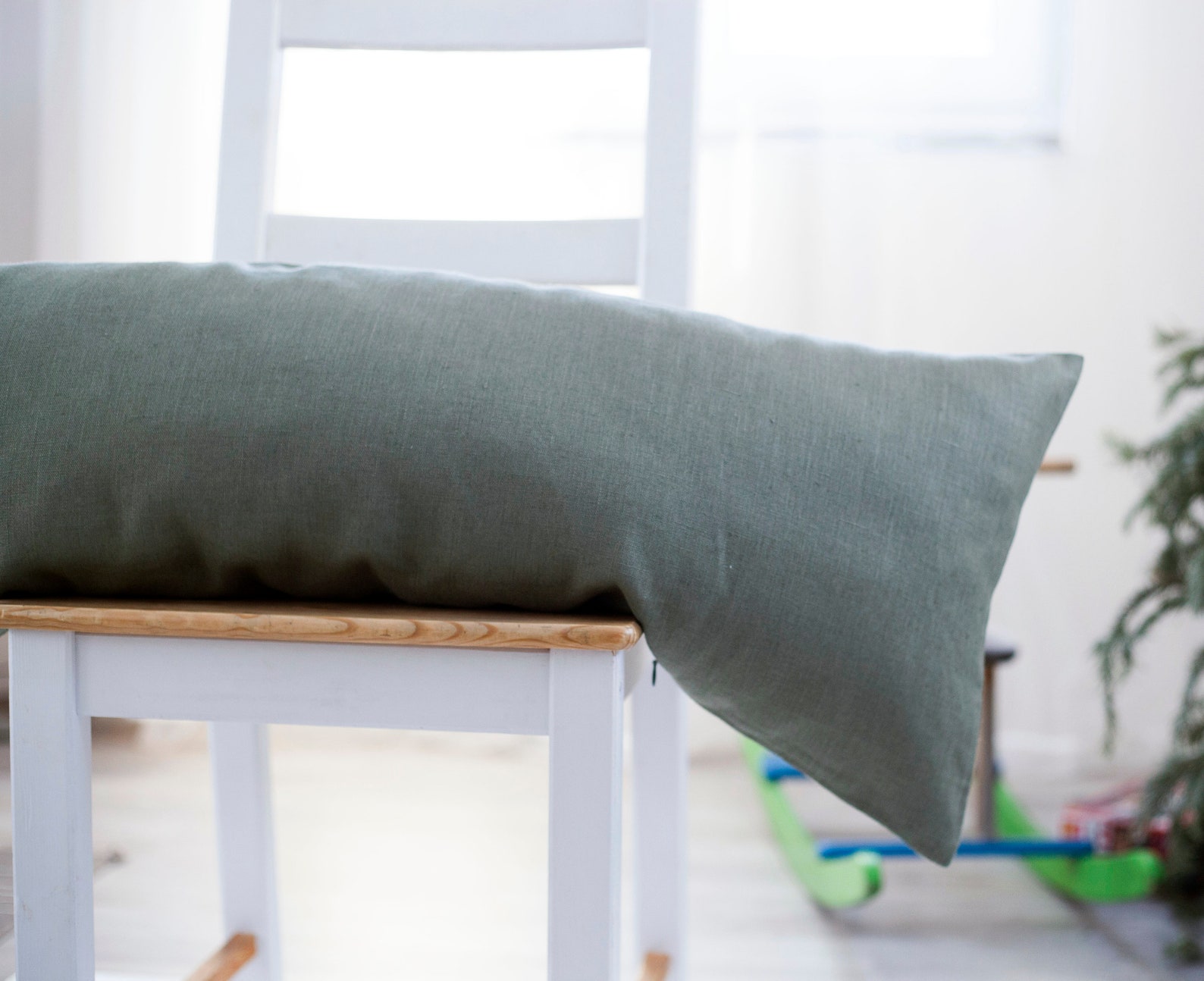 Long Lumbar Pillow Cover Sage Green Body Pillow Case Sage - Etsy