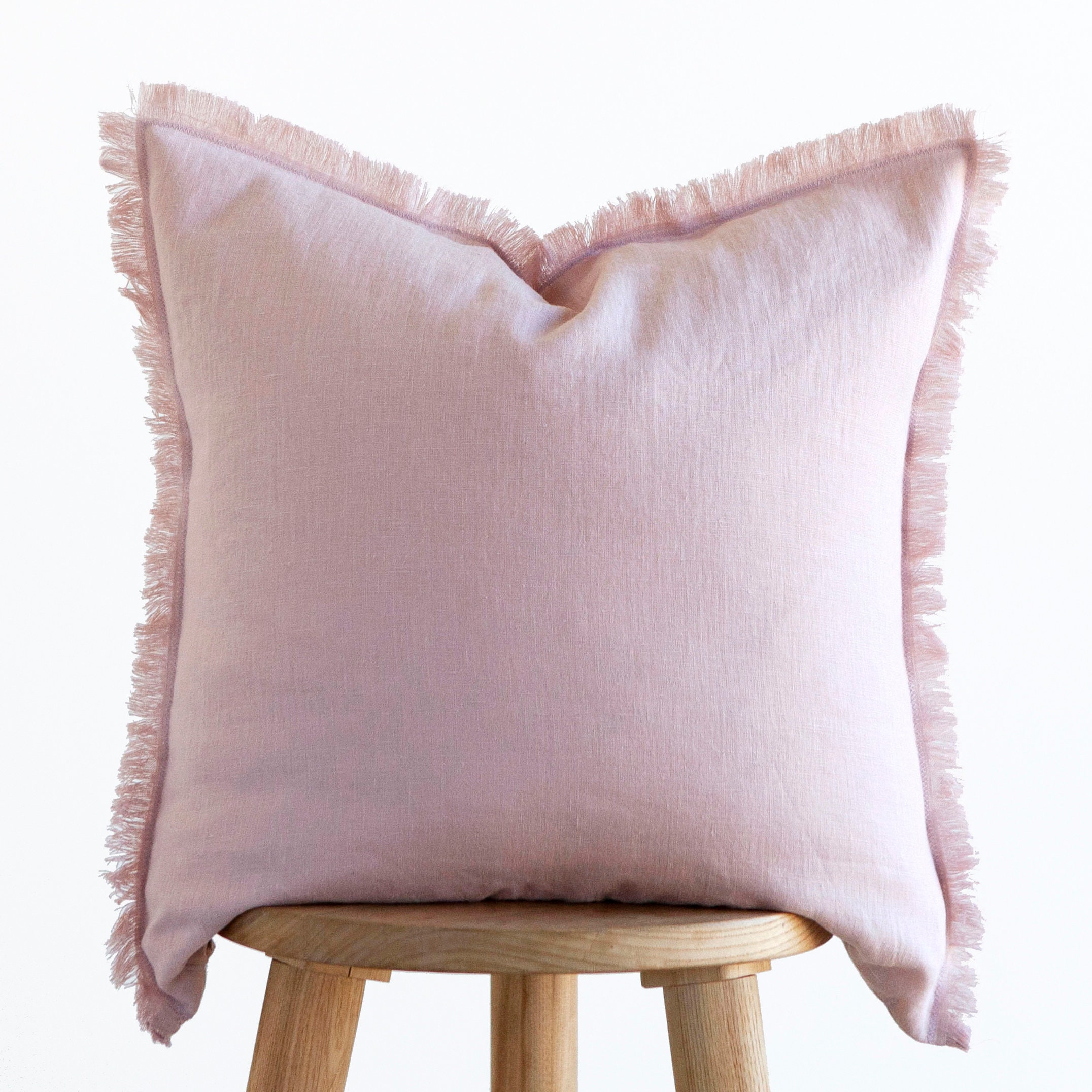 Custom Size and Color Linen Fringed Pillow Cover - Handmade, Stylish ...