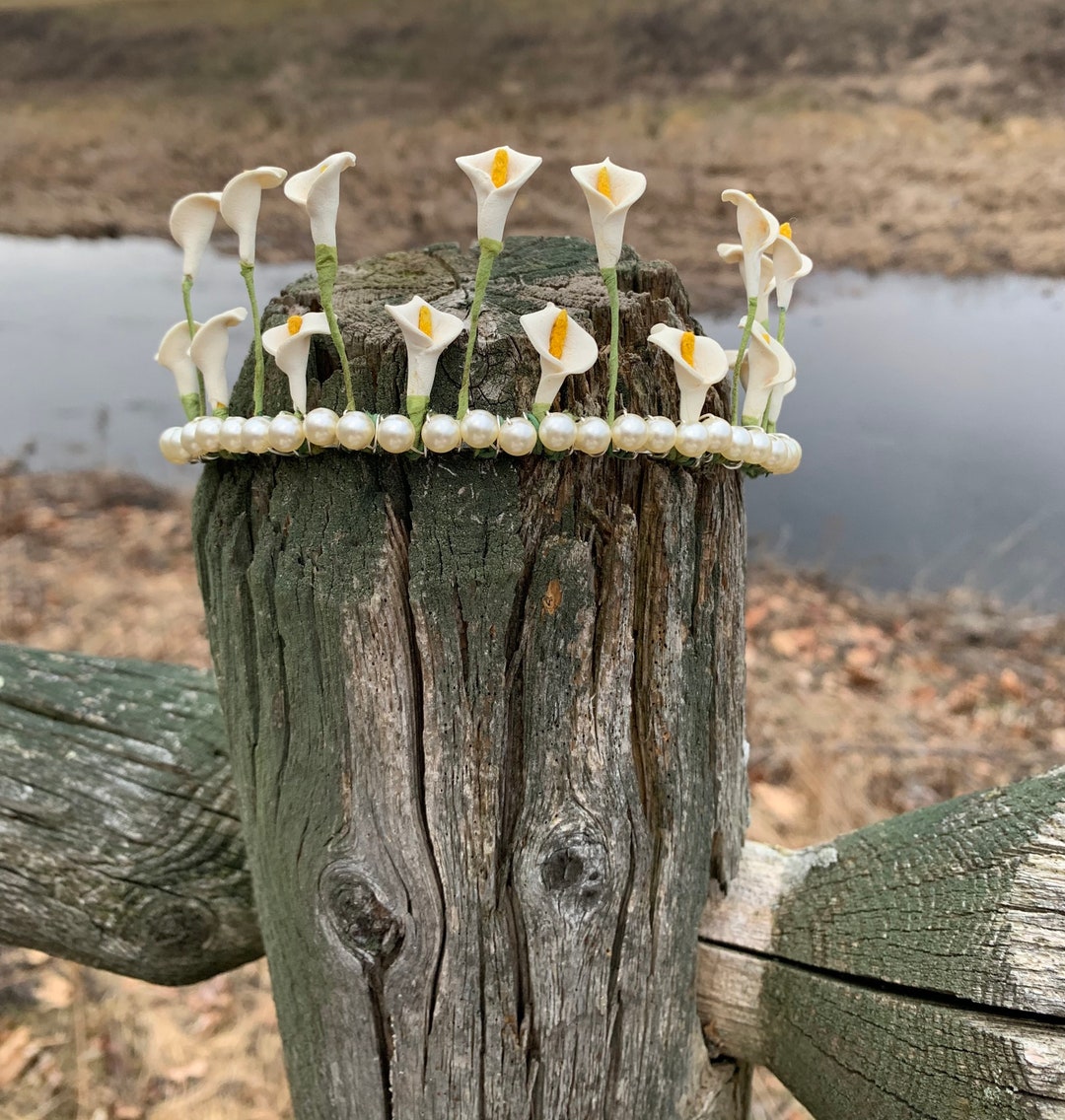 Calla Lily Tiara dreaming Blooms Headpiece Crown Gorgeous - Etsy
