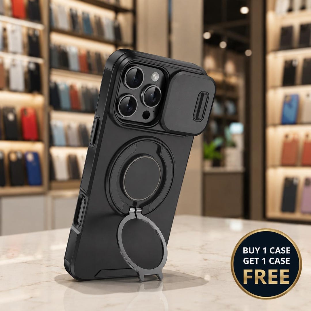 Magsafe iPhone Case With Camera Cover, Ring Stand, Shockproof - Etsy