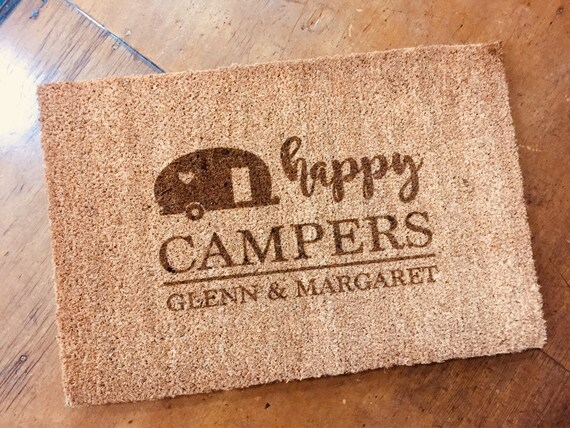 Happy Campers With Names Custom Doormat. Burned Into Mat to | Etsy