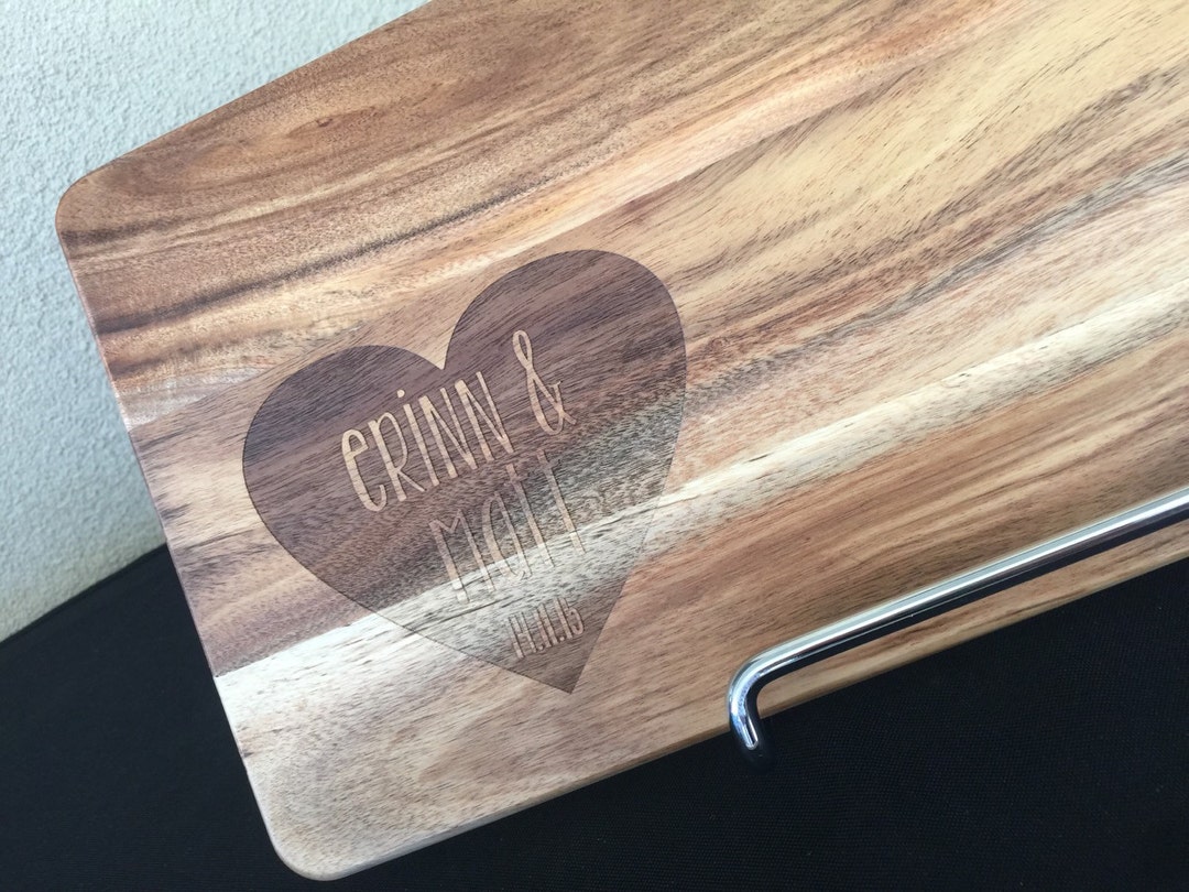 Love Heart Design With Names and Date Custom Chopping Board, Designed ...