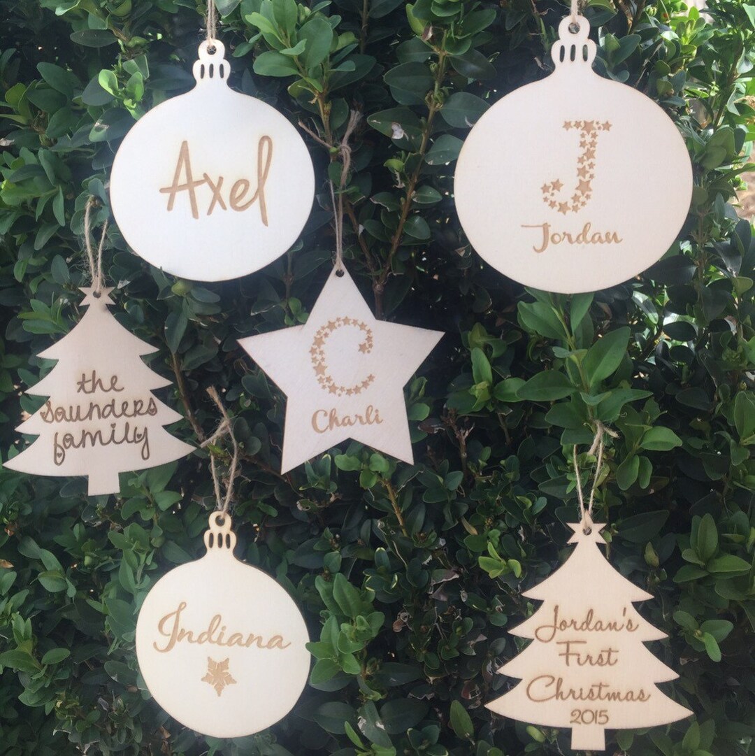 BULK BUY 10x Adorable Customised Wooden Ornaments Etched With Names ...