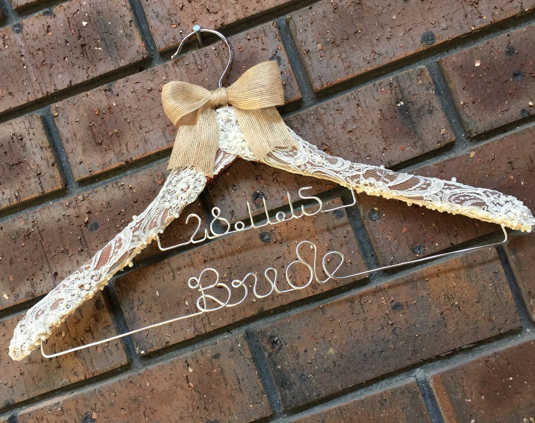 Divine 2 Tier French Lace Wedding Hanger With Date - the Perfect Touch ...