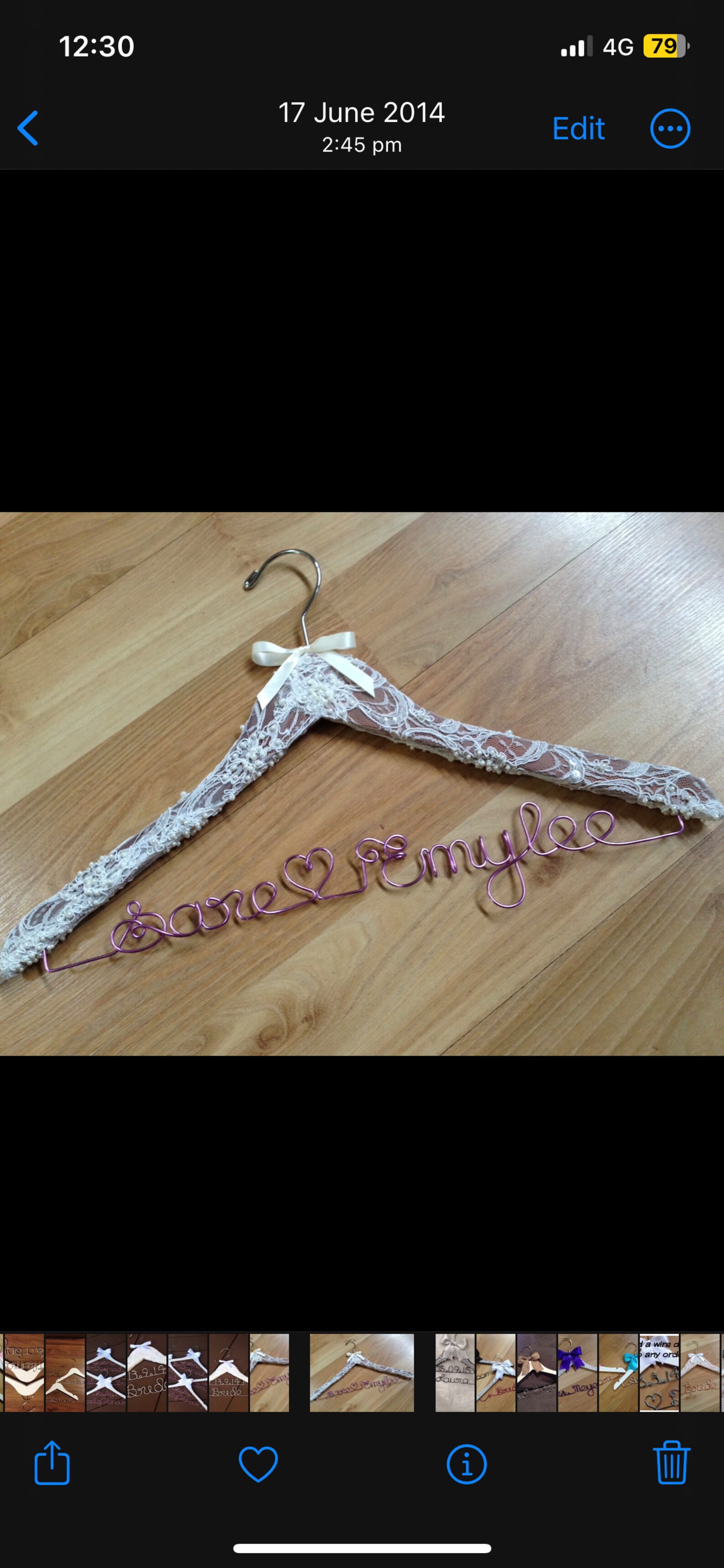 French Lace Wedding Hanger With Wire Name & Date – Bridal Dress Hanger ...