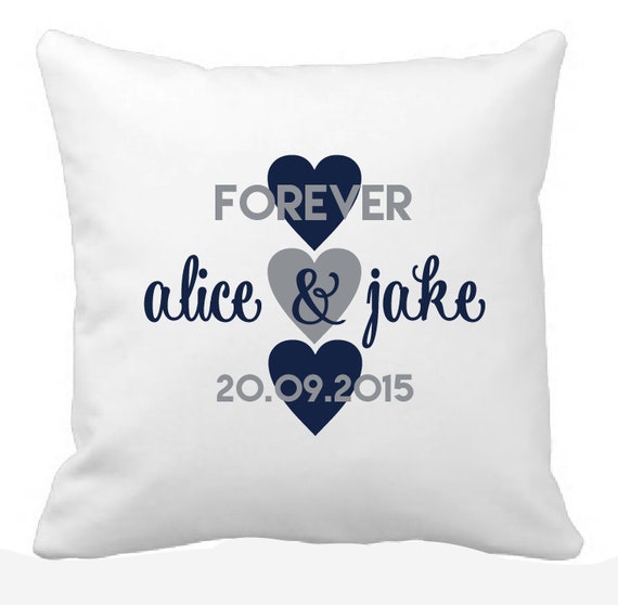 Triple Love Hearts Couple Name and Wedding Date Beautiful | Etsy