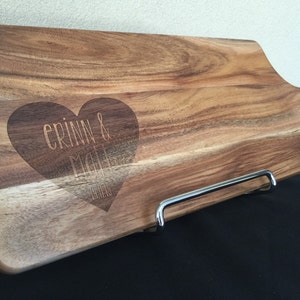 Love Heart Design With Names and Date Custom Chopping Board, Designed ...
