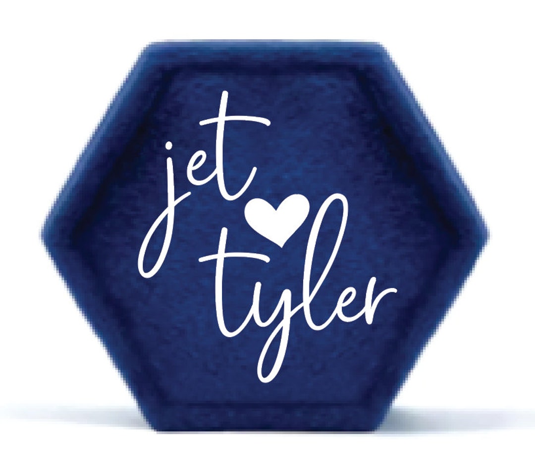 Sweet Cursive First Names With Heart Double Ring Hexagon Velvet Custom ...