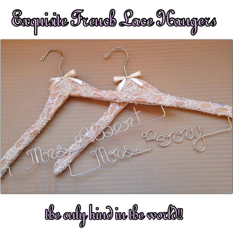 Lace Wedding Dress Hanger – Personalized Bridal Gift - Etsy