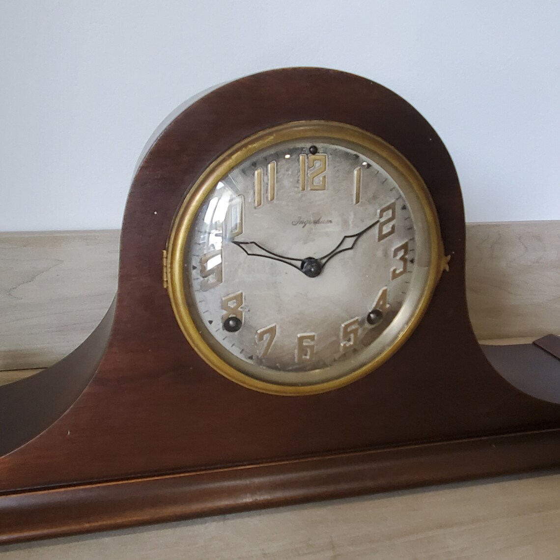 Antique Ingraham Mantel Mechanical Clock, Vintage Mantel Clock ...