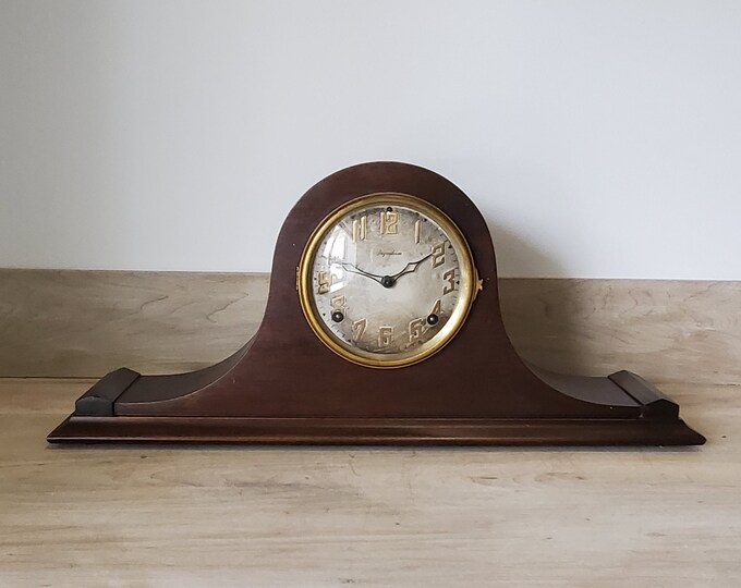Antique Ingraham Mantel Mechanical Clock, Vintage Mantel Clock ...