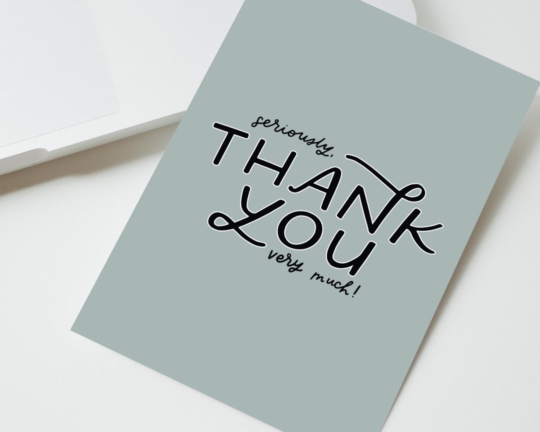 Seriously, Thank You so Much Card Funny Thank You Card, Modern Thank ...