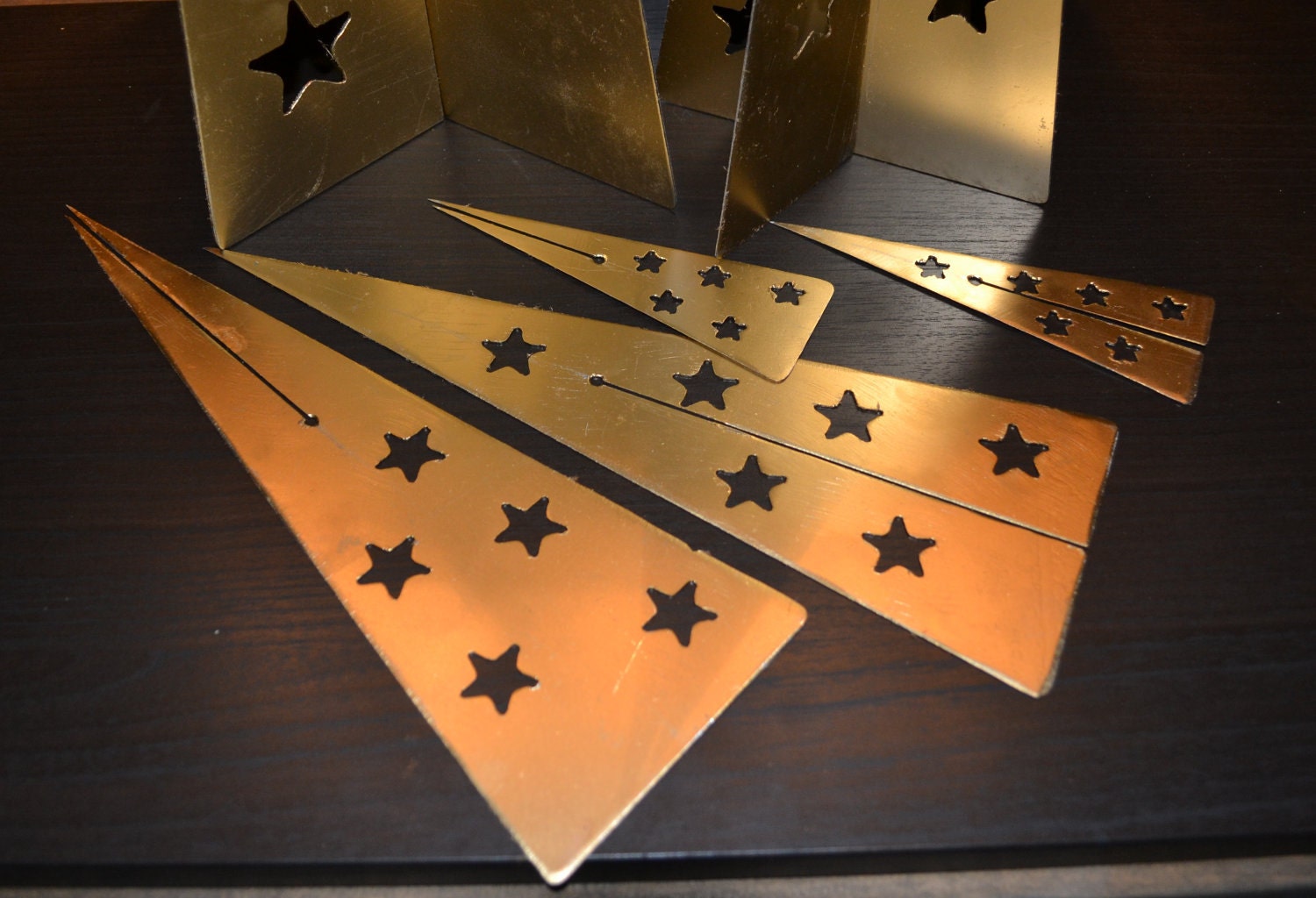 Table Top Christmas Tree With Stars Set of 3 or 4, Metal Holiday ...