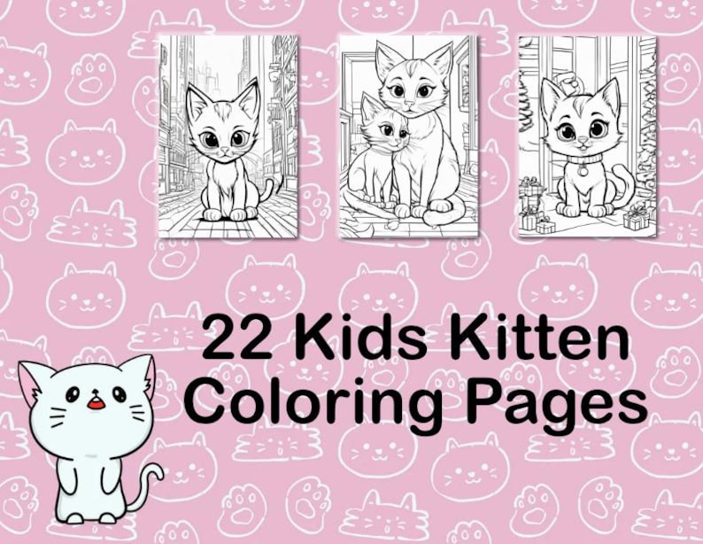 Kitten Coloring Pages for Kids, Toddlers, Boys, Girls, or Adults ...