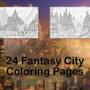 Fantasy City Coloring Pages for Tweens, Teens, Adults, or Kids ...